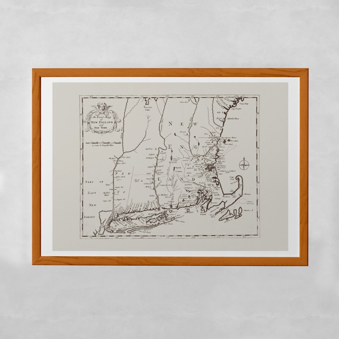 ANTIQUE NEW ENGLAND Wall Art New England Map Antique | Etsy