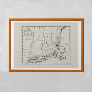 ANTIQUE NEW ENGLAND Wall Art New England Map Antique | Etsy