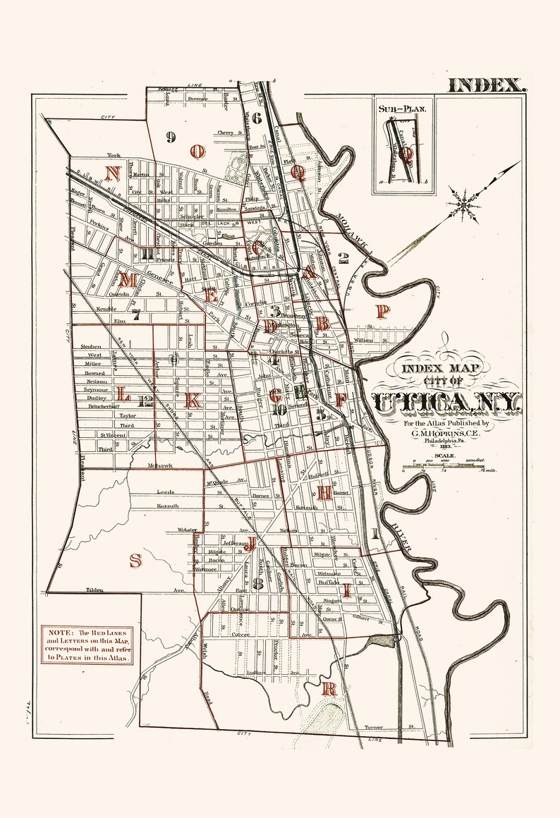 VINTAGE UTICA MAP Map of Utica New York Professional - Etsy