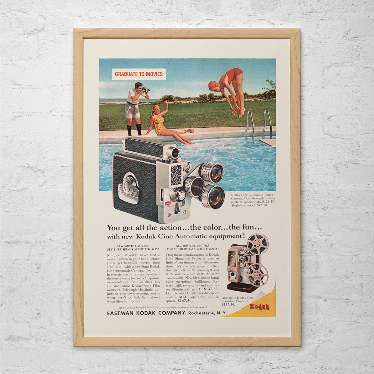 VINTAGE MOVIE CAMERA Ad Retro Ad Retro Camera Poster Retro | Etsy