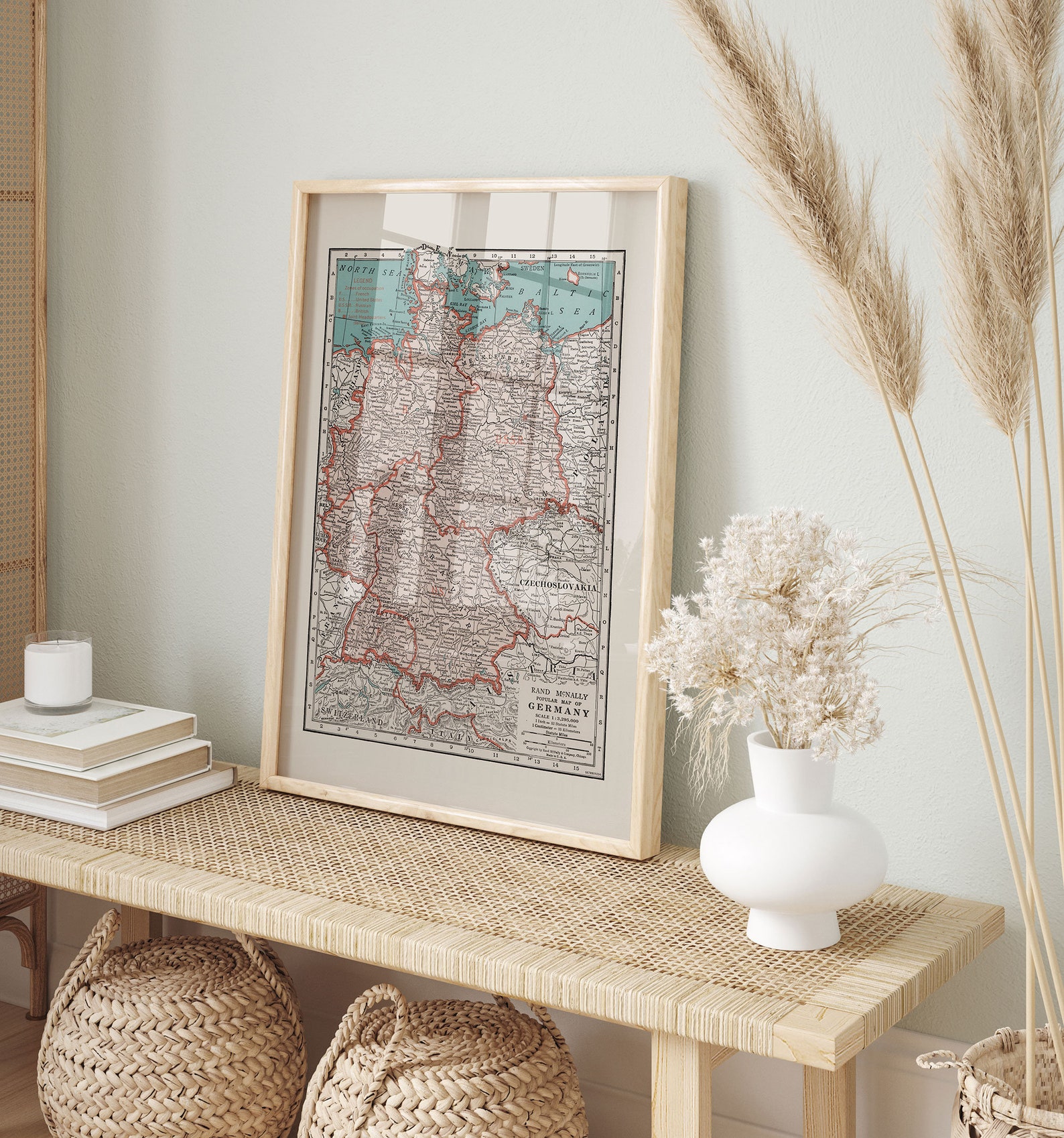 VINTAGE GERMANY MAP Vintage Map of Germany Wall Art - Etsy