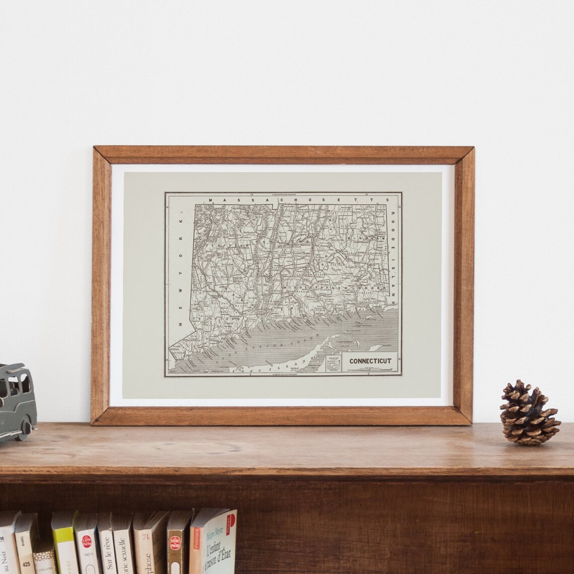 VINTAGE CONNECTICUT MAP Antique Map of Connecticut | Etsy