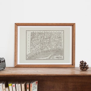 VINTAGE CONNECTICUT MAP Antique Map of Connecticut | Etsy