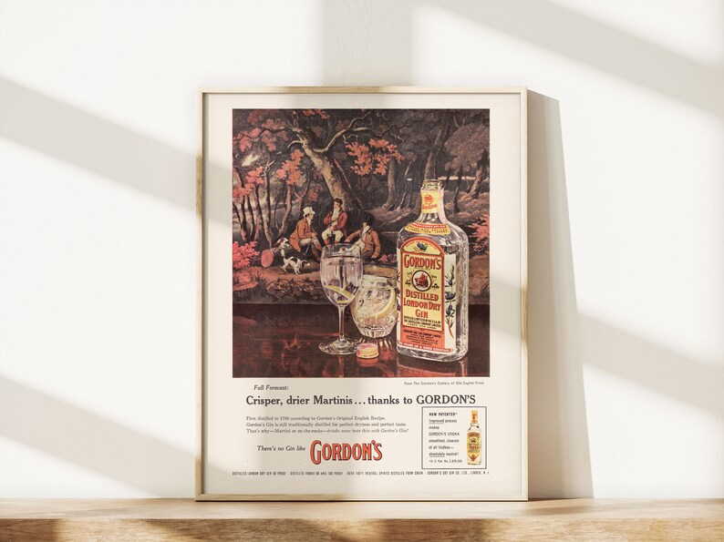 VINTAGE GORDON'S GIN Ad Retro Mid-century Ad Vintage - Etsy