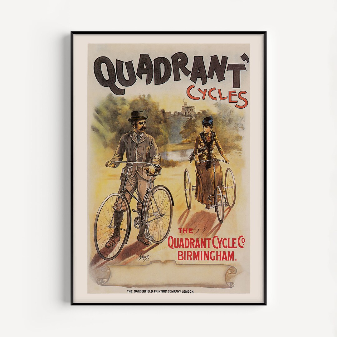 ANTIQUE BICYCLE POSTER Vintage Bicycles Poster Art Nouveau - Etsy