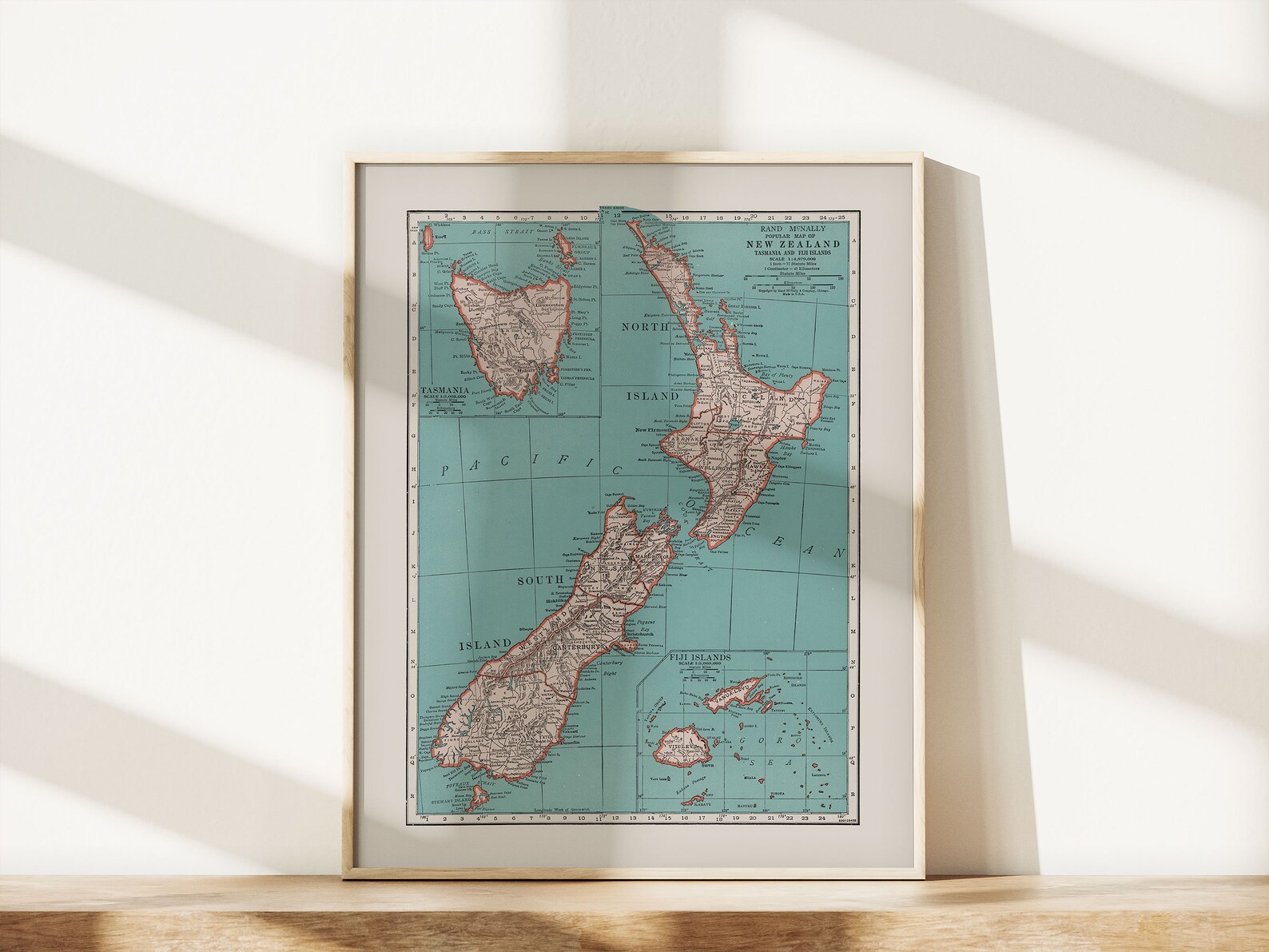 NEW ZEALAND MAP Vintage Map of New Zealand Old Map Print - Etsy