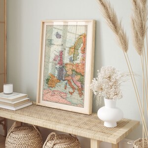 Old WESTERN EUROPE MAP, Vintage Map of Western Europe, Retro Travel ...