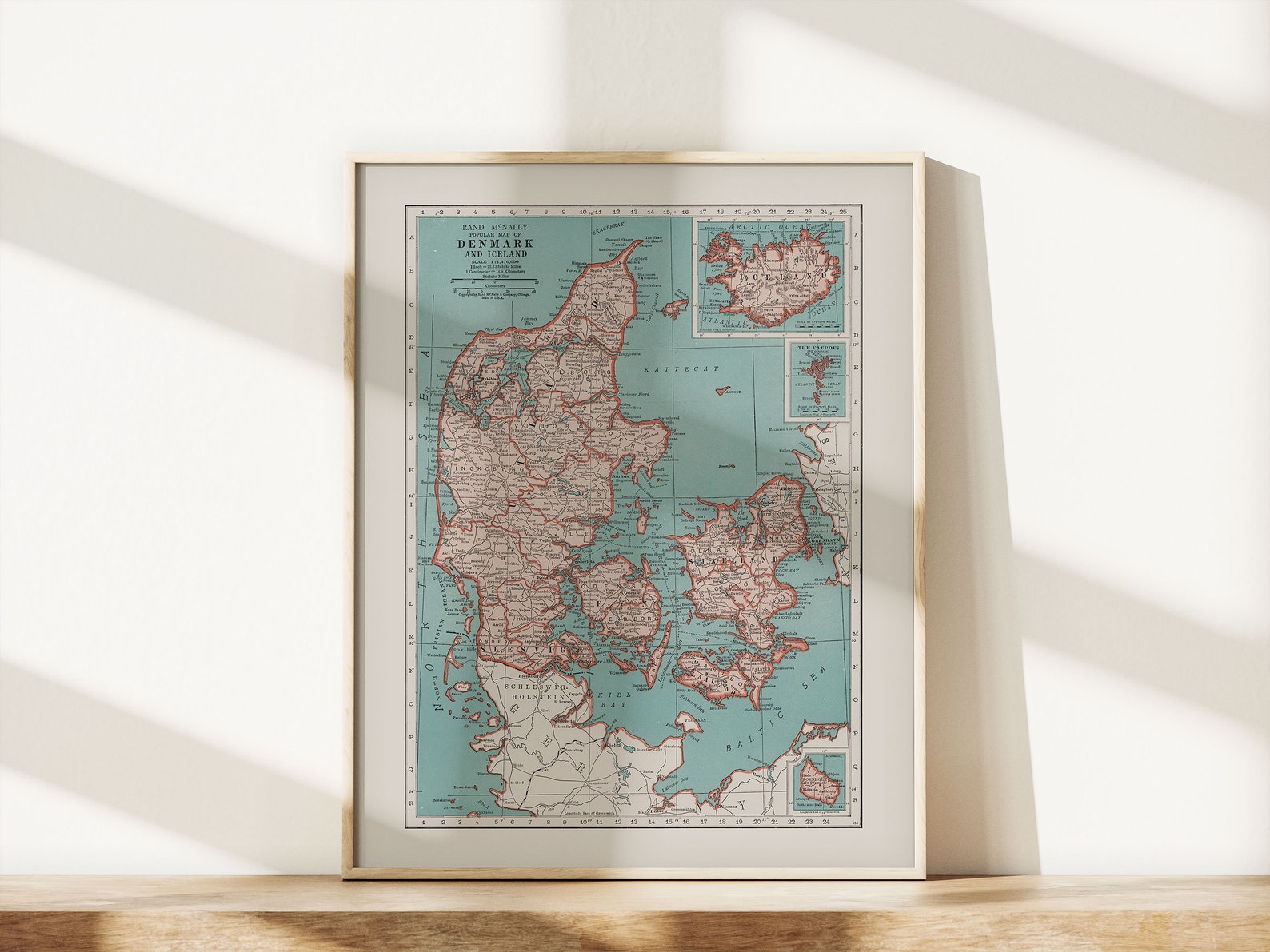 DENMARK MAP PRINT Vintage Map of Denmark Old Map Print - Etsy