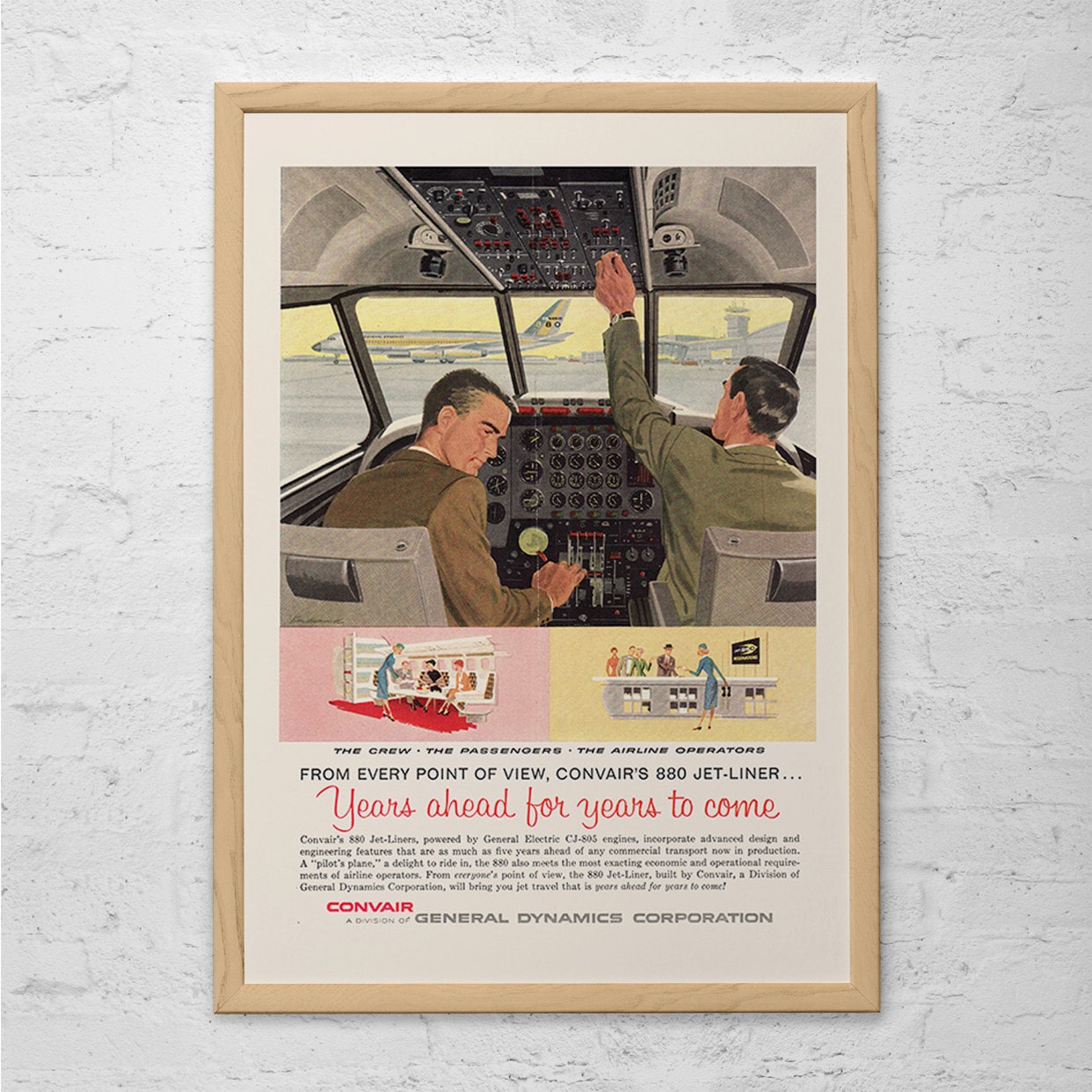 VINTAGE AIRPLANE PILOT Ad Retro Mid-Century Airline Ad | Etsy