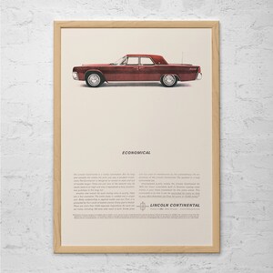 RED CAR AD Classic Car Poster Garage Wall Art Mechanic | Etsy