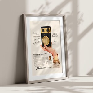 RETRO PORTABLE RADIO Ad, Vintage Radio Ad, Mid-century Poster Space Age ...