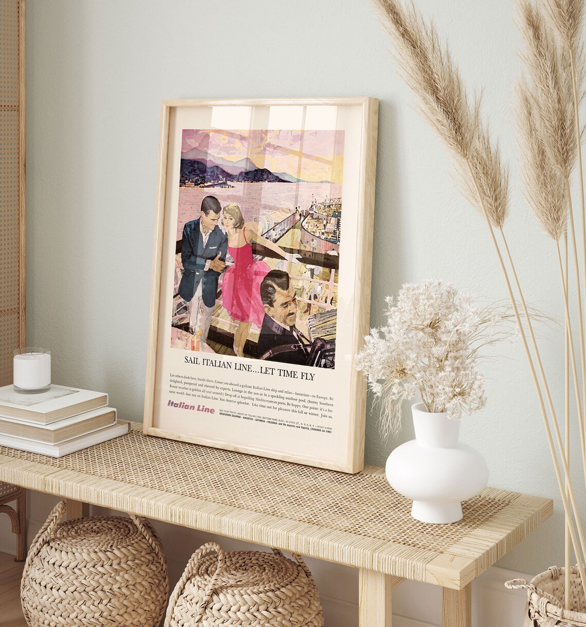 VINTAGE ITALY TRAVEL Ad Retro Mid-century Cruise Line Ad - Etsy