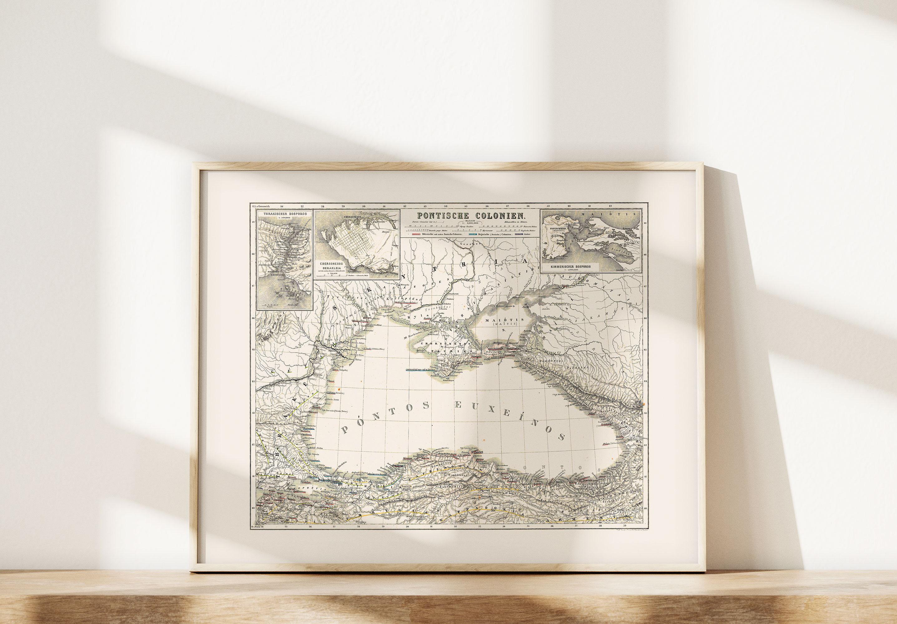 PONTUS REGION MAP, Historical Map of Pontos Black Sea Map, Northern ...