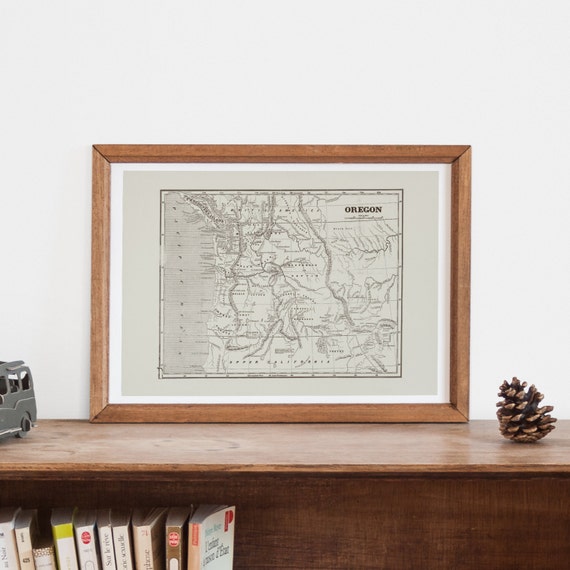 VINTAGE OREGON MAP Antique Map of Oregon Professional | Etsy