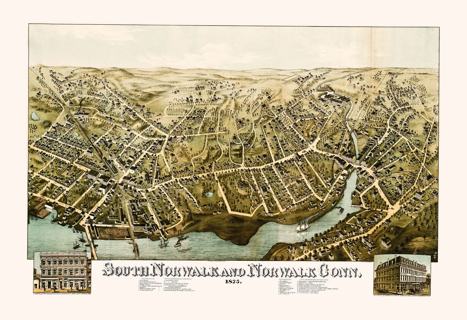 NORWALK MAP PRINT Antique Norwalk Conn. Map Antique Map - Etsy