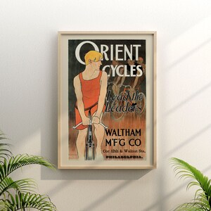 ORIENT BICYCLES POSTER Antique Art Nouveau Poster Print Belle Epoque ...