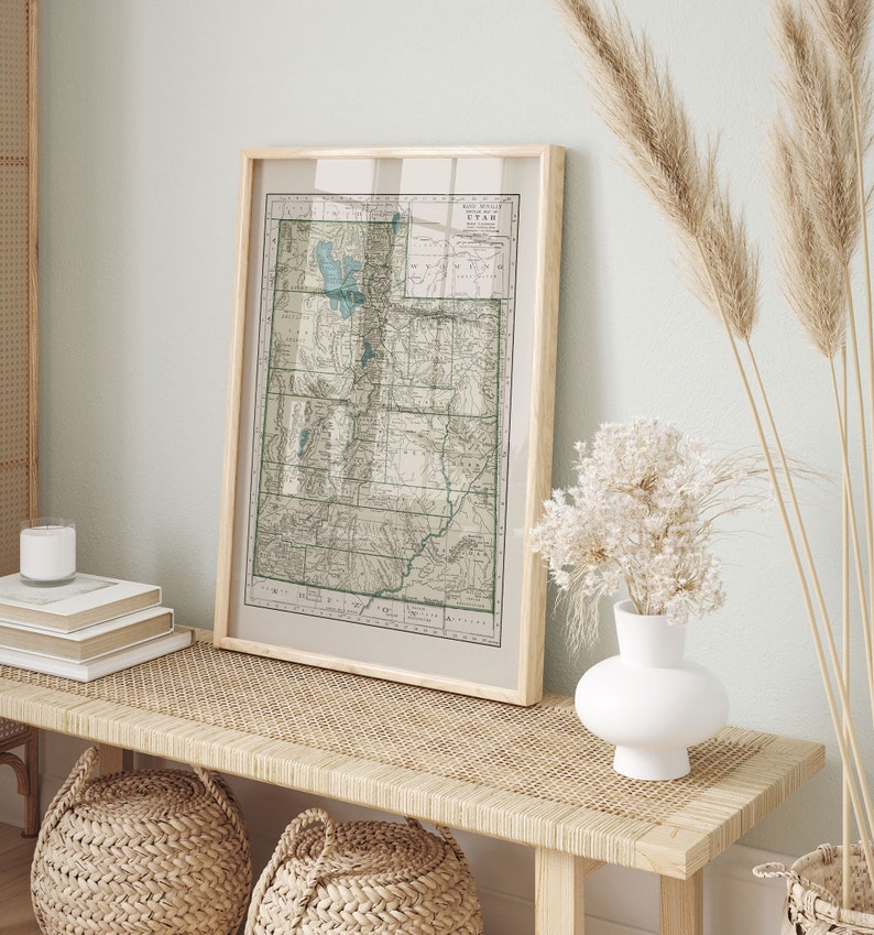 VINTAGE UTAH MAP Vintage Map of Utah Wall Art Vintage Map - Etsy