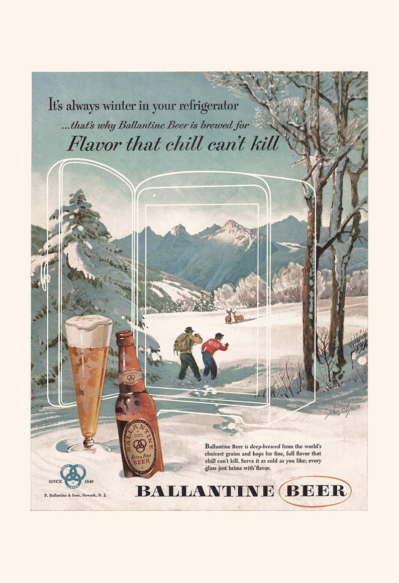 VINTAGE BEER AD Retro Beer Ad Poster High Quality | Etsy