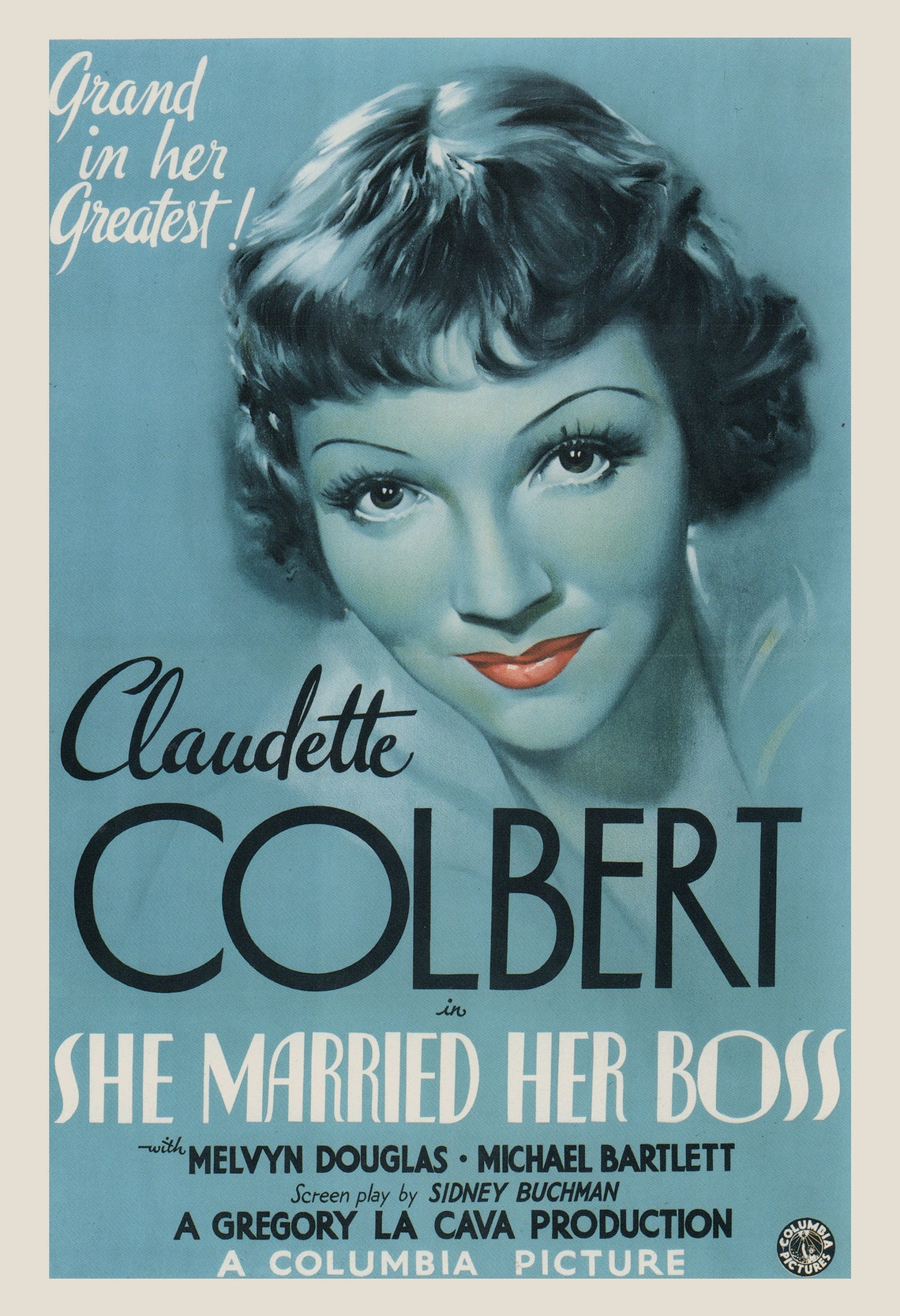 CLASSIC MOVIE POSTER Claudette Colbert Film Poster Powder - Etsy Canada