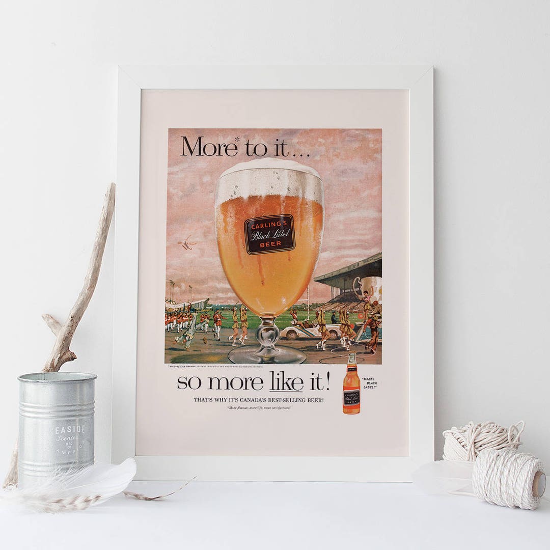 VINTAGE BEER AD, Canada Black Label Beer Ad, Beer Lover Ad, High ...