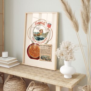 CLAM CHOWDER AD, Vintage Ad Print, 1950s Easy Meal Prep Poster, Classic ...