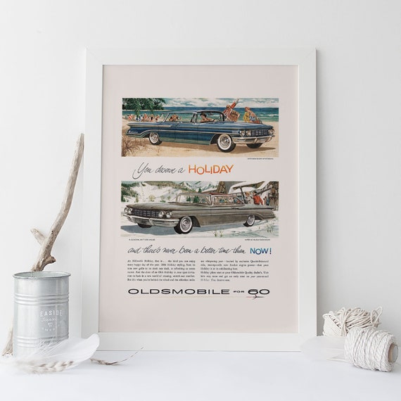 NOSTALGIC POSTER AD 1950's Car Print Car Vacation Ad | Etsy
