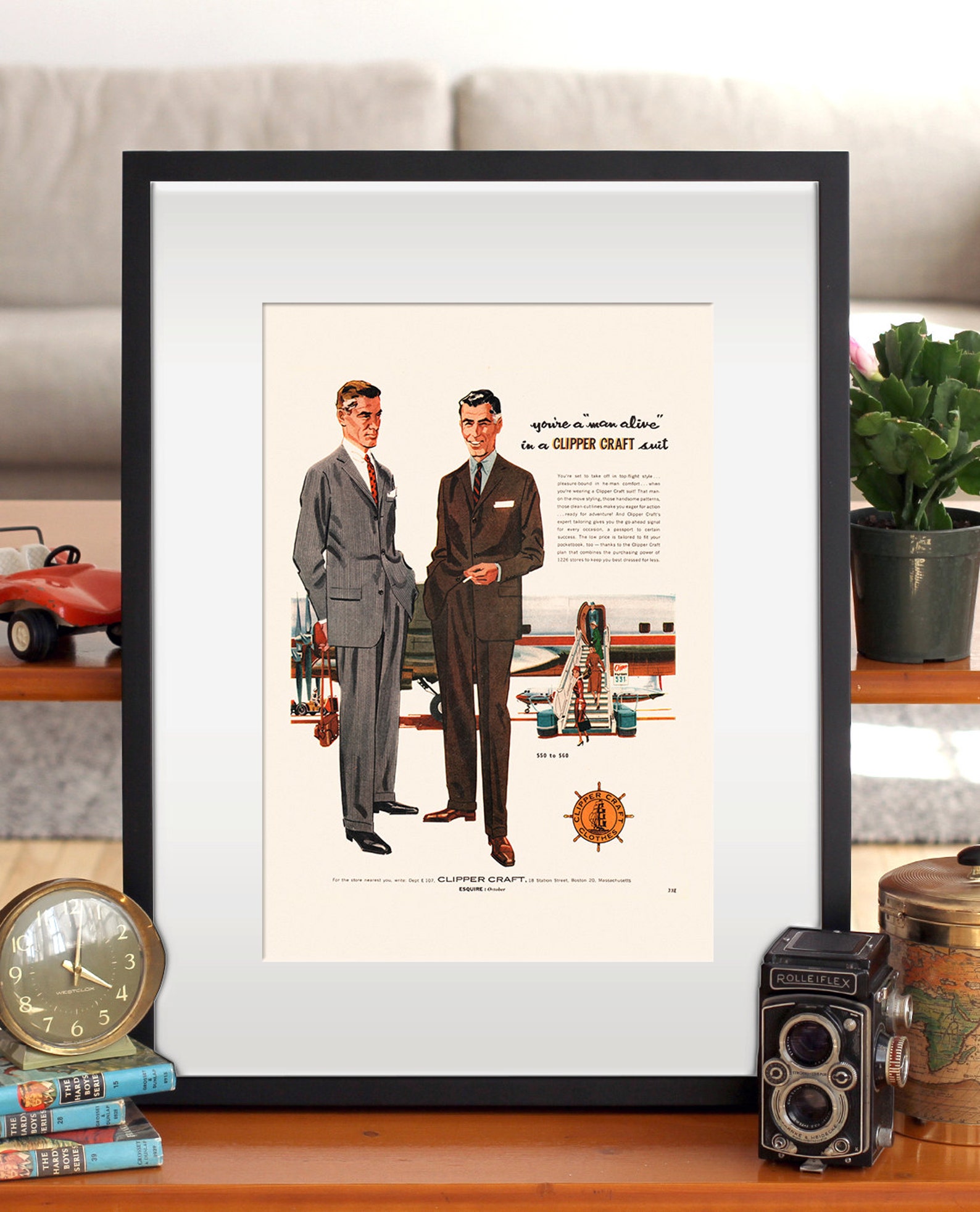 GENTLEMEN FASHION AD Retro Mid-Century Fashion Ad Vintage | Etsy