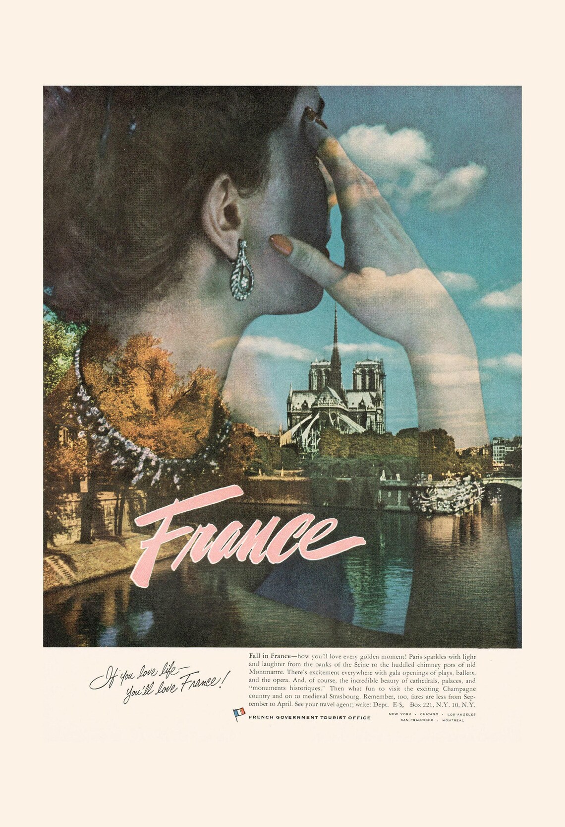 RETRO FRANCE TRAVEL Poster, Vintage Paris Travel Ad, Quality ...