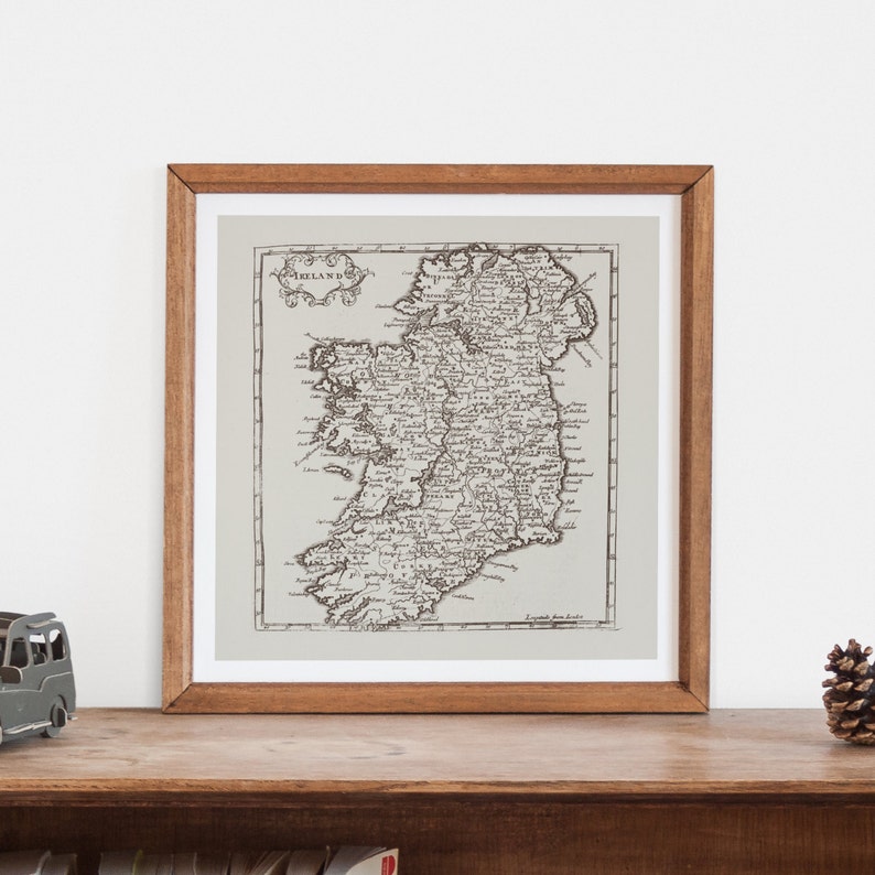 VINTAGE IRELAND MAP Antique Ireland Map Professional | Etsy