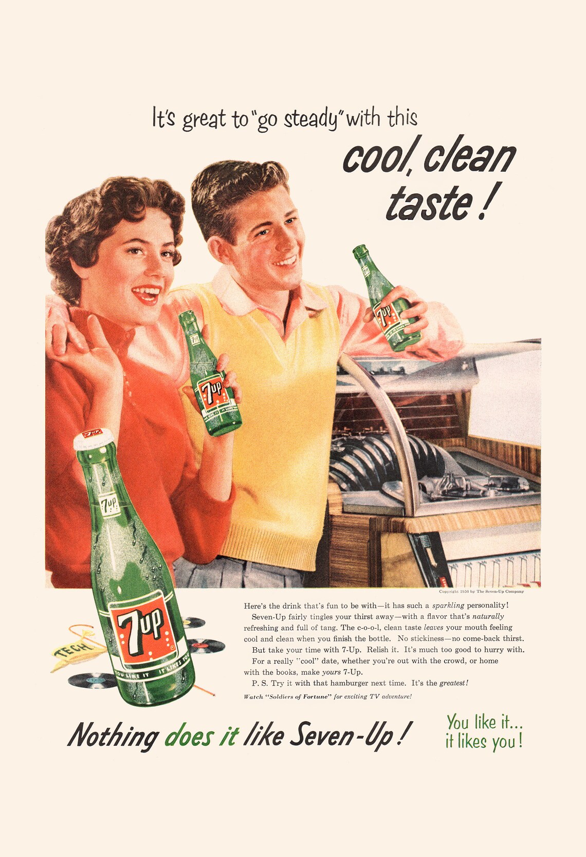 VINTAGE SODA DRINK Ad Mid-century Ad Vintage Kitchen | Etsy