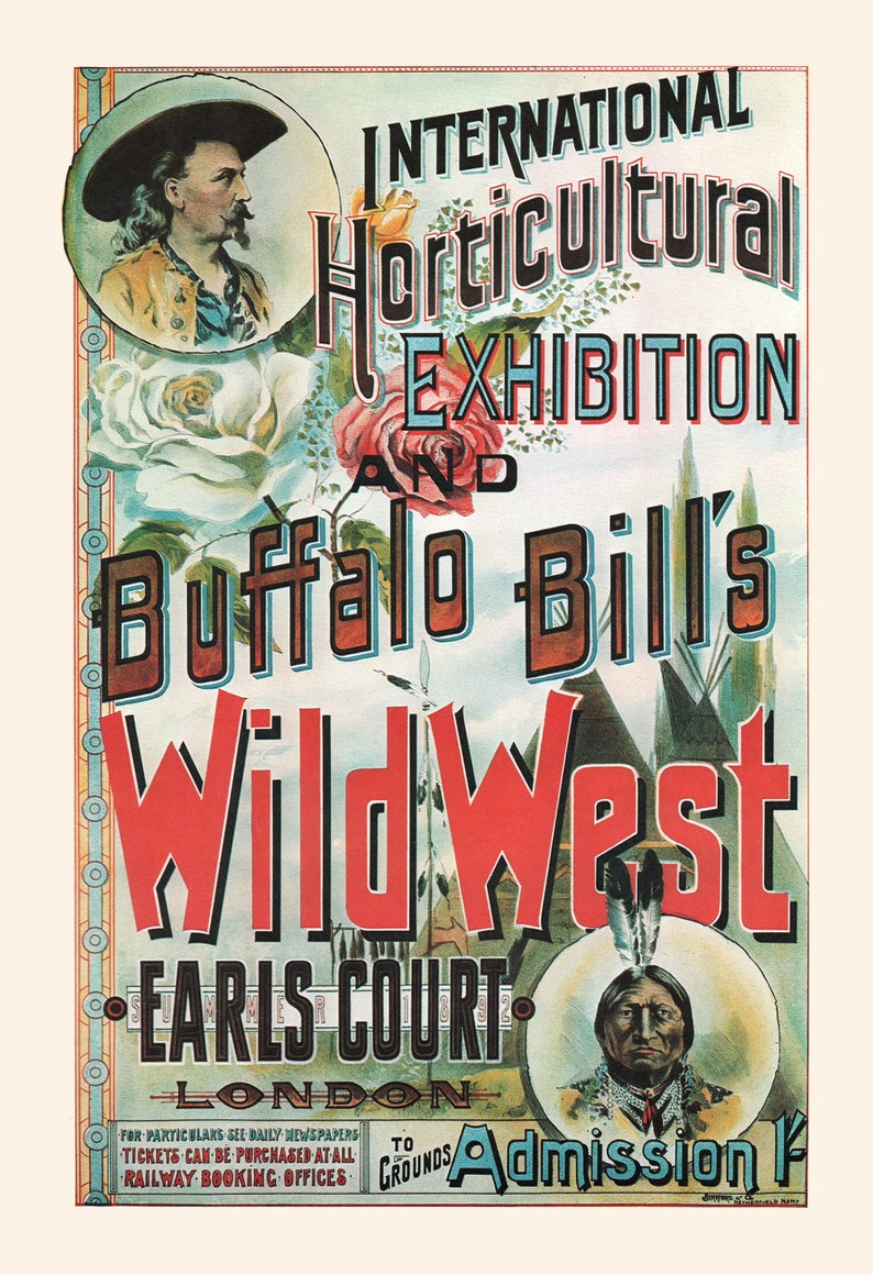 WILD WEST POSTER Buffalo Bill Print Horticultural - Etsy