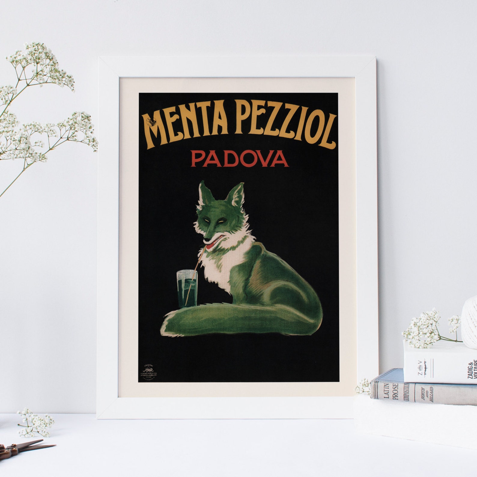 ITALIAN FOX POSTER Mint Liqueur Poster Italian Cafe Style | Etsy