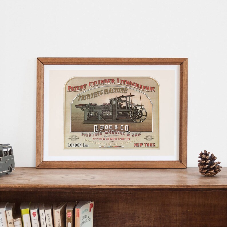 ANTIQUE POSTER Classic Printing Machine Poster High | Etsy