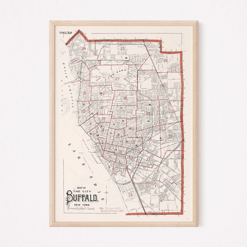VINTAGE BUFFALO MAP Map of Buffalo New York Retro Map - Etsy