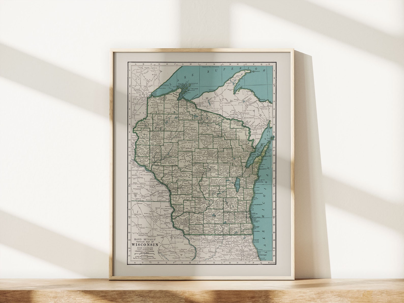 VINTAGE WISCONSIN MAP Vintage Map of Wisconsin Antique Map - Etsy