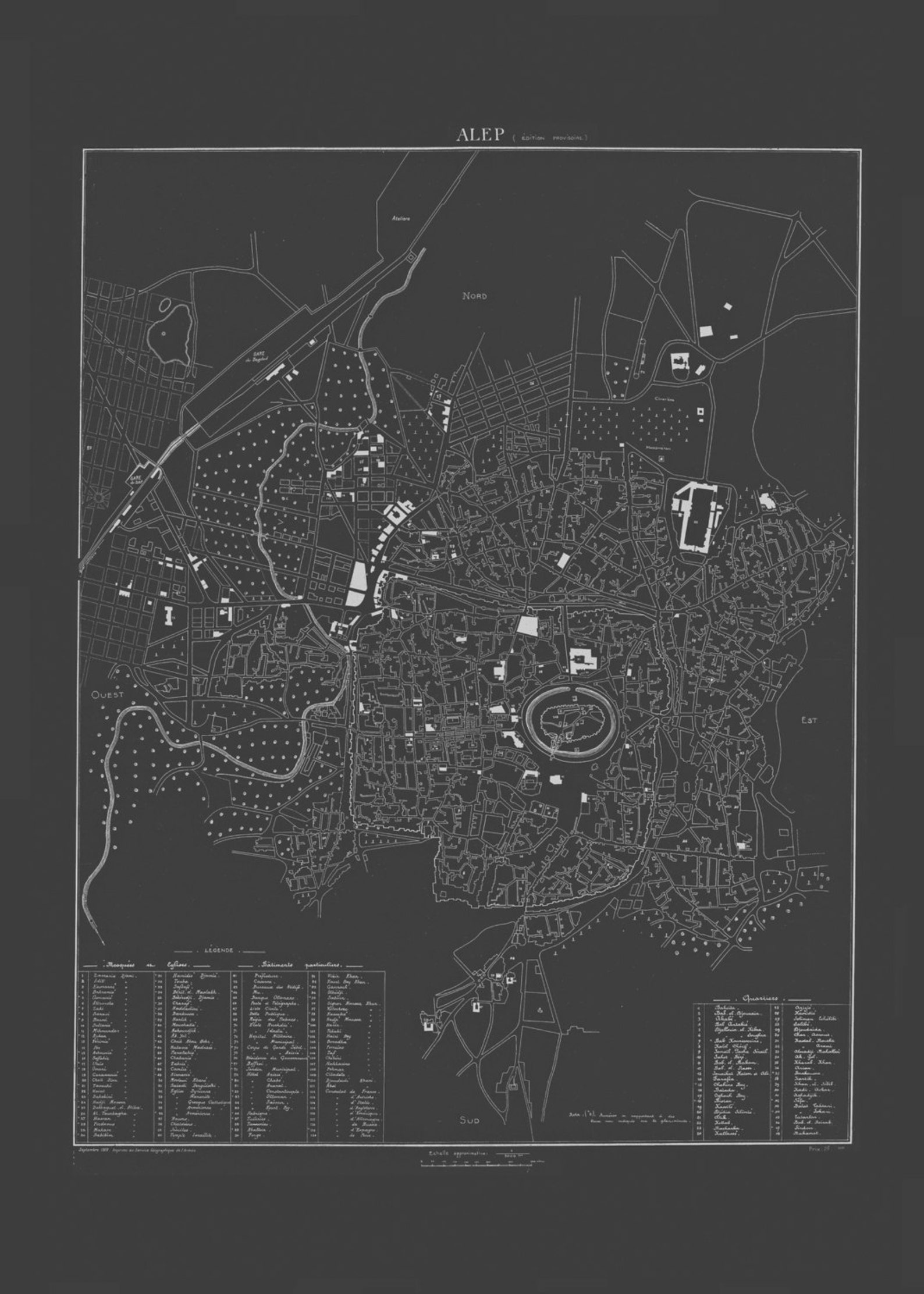 ALEPPO MAP ART Blueprint Map of Aleppo Vintage Map Office | Etsy
