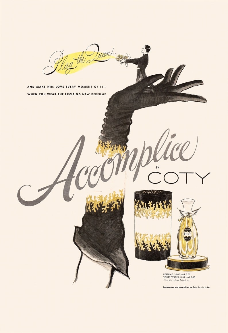 VINTAGE PEFUME AD Retro Mid-century Ad Vintage Perfume Ad - Etsy