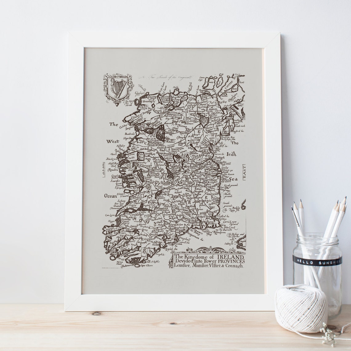 VINTAGE IRELAND MAP Antique Map of Ireland Professional - Etsy