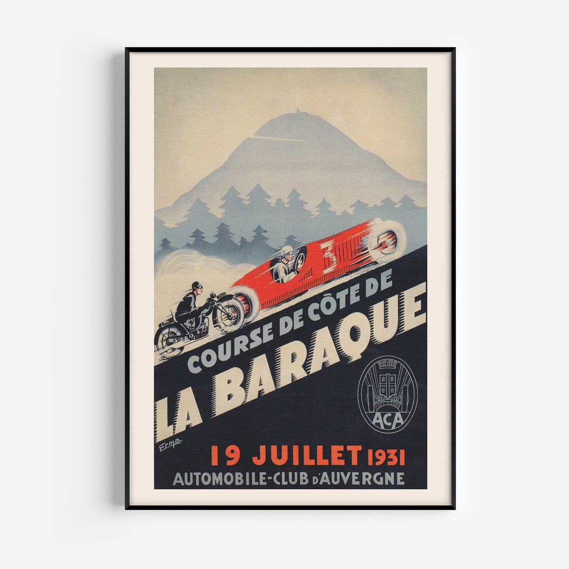 FRENCH CAR RACING Vintage Print Art Deco Poster Giclee - Etsy Canada