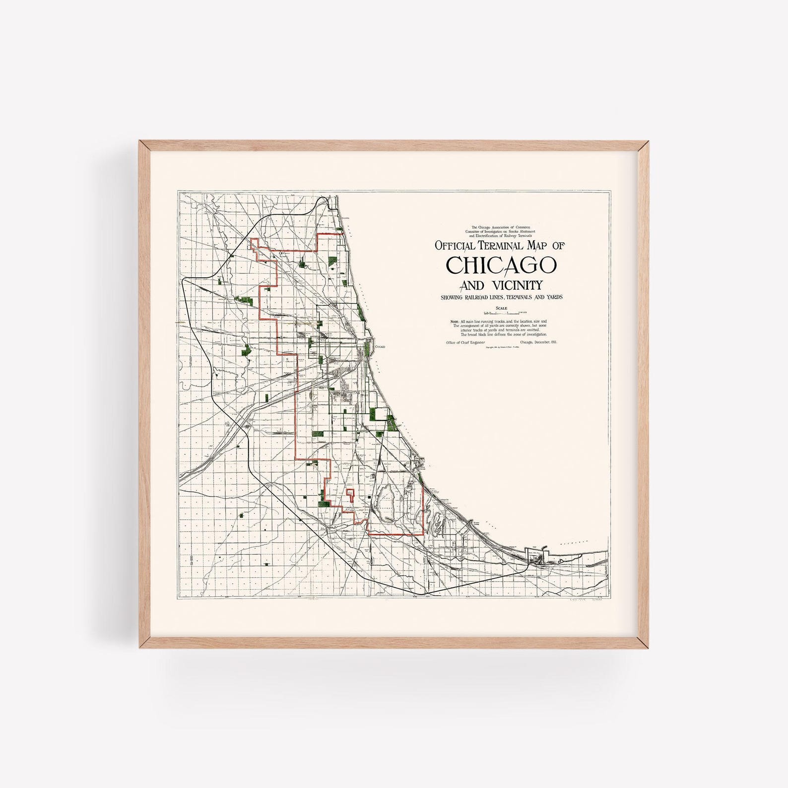 VINTAGE CHICAGO MAP, Retro Grid Map Print, Minimalist Chicago Map ...