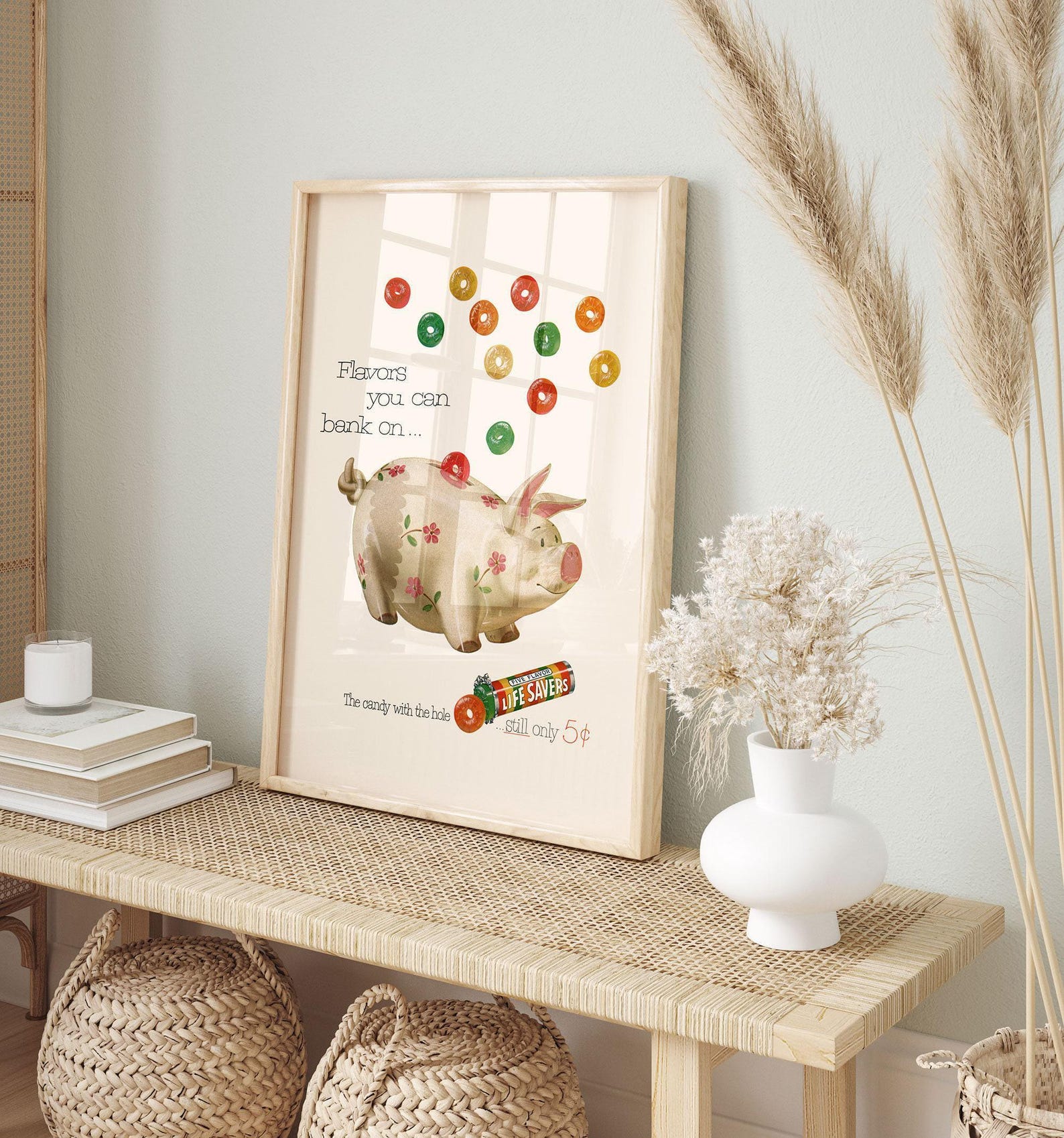 COLORFUL CANDY POSTER, Vintage Ad Print, 1950s Classic Candy Art ...