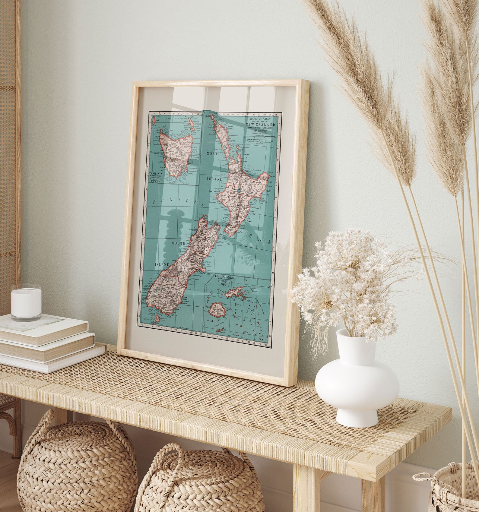 NEW ZEALAND MAP Vintage Map of New Zealand Old Map Print - Etsy