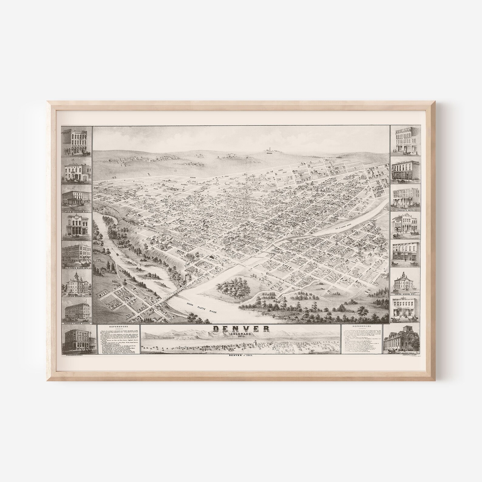 ANTIQUE DENVER MAP Vintage Map of Denver Colorado Old Map - Etsy
