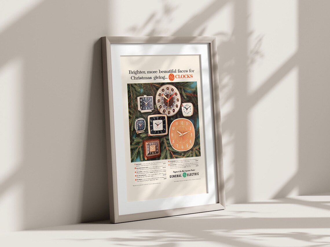 VINTAGE CLOCK ADVERTISEMENT Retro Mid-century Ad Retro - Etsy