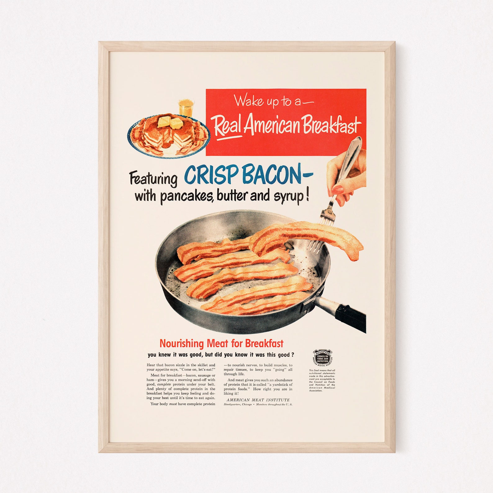 VINTAGE BACON AD Retro Mid-century Ad Vintage Kitchen - Etsy