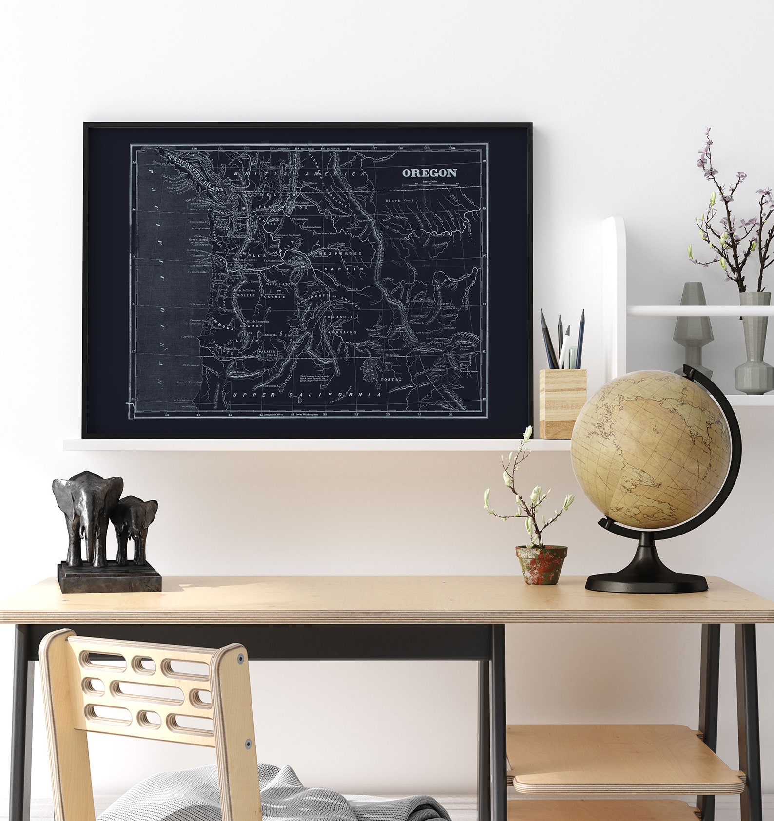 OREGON STATE MAP Blueprint Map of Oregon Vintage Map - Etsy