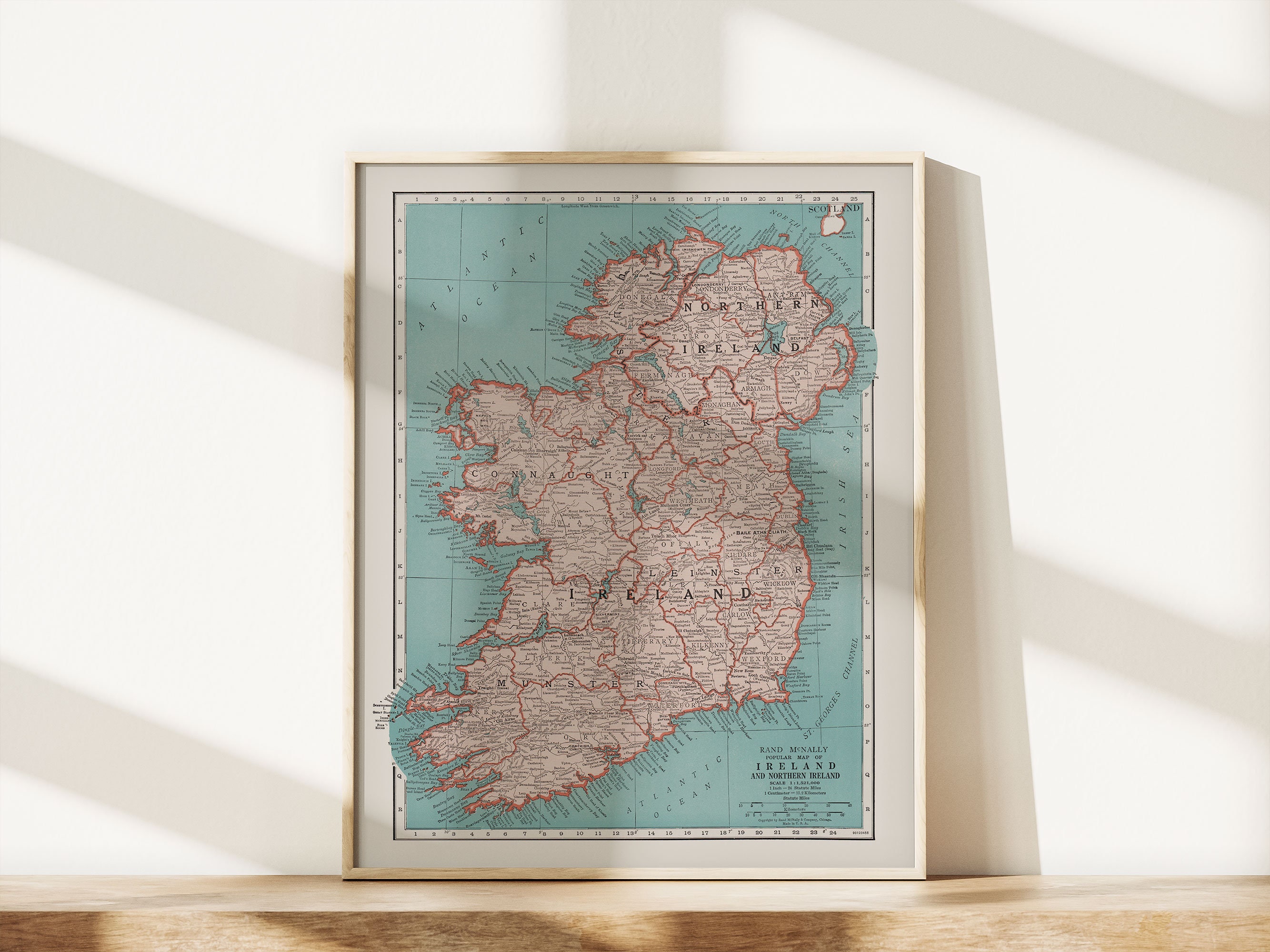 VINTAGE IRELAND MAP Vintage Map of Ireland High Quality - Etsy