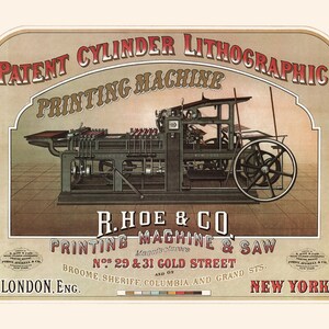 ANTIQUE POSTER, Classic Printing Machine Poster, High Quality ...