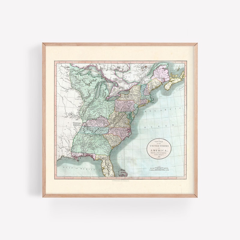 Antique America Maps - Etsy