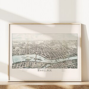 ANTIQUE MAP of TROY, Troy New York Map, Antique Map Print, Historical ...